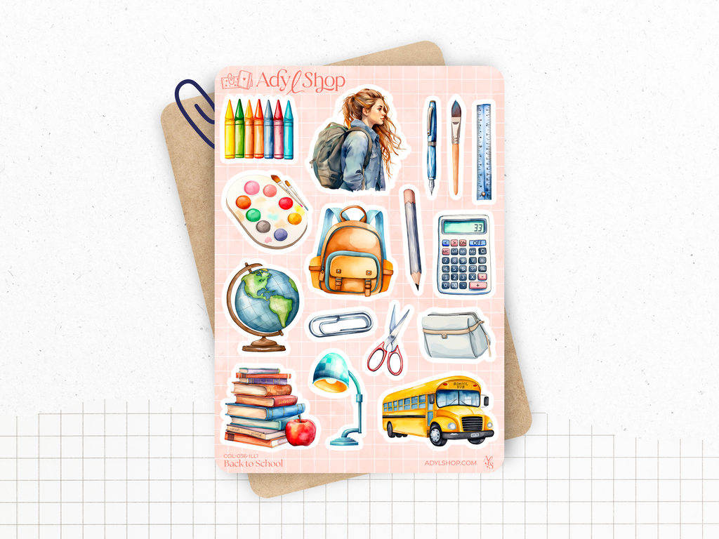 Planches de Stickers "Back to School" - Autocollants sur le thème de l ...