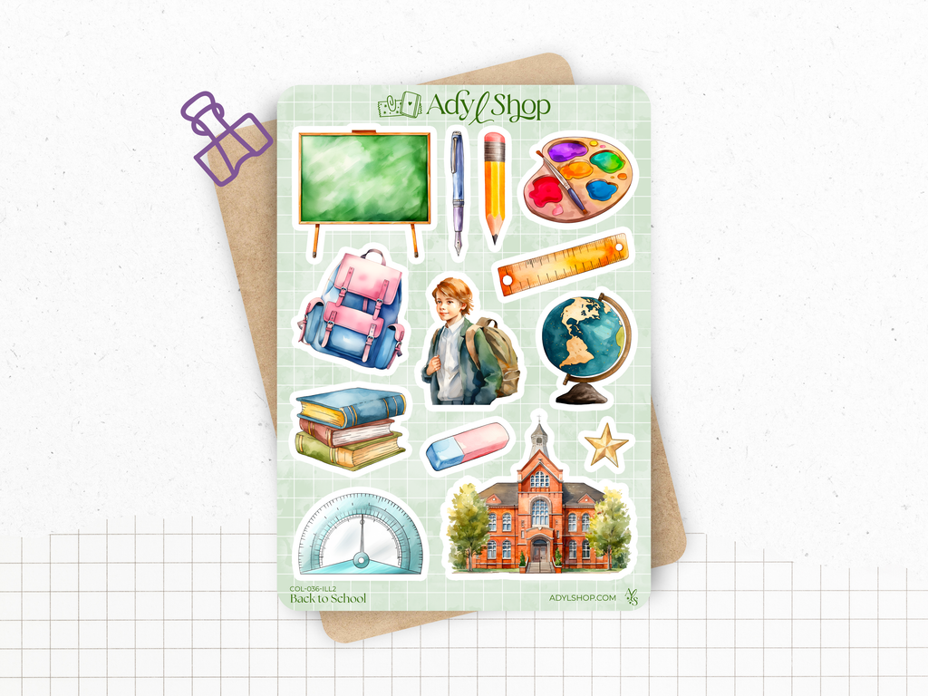 Planches de Stickers "Back to School" - Autocollants sur le thème de l ...