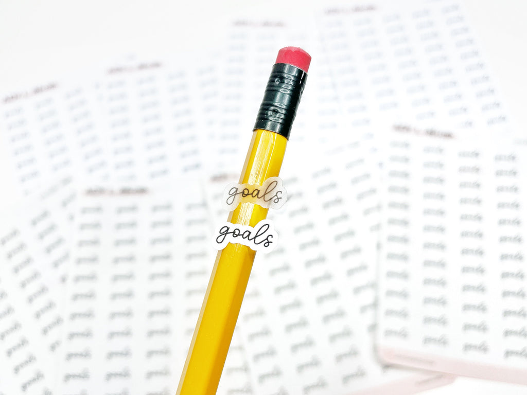 Mini script stickers - Goals - Planner stickers - Minimal, functional ...