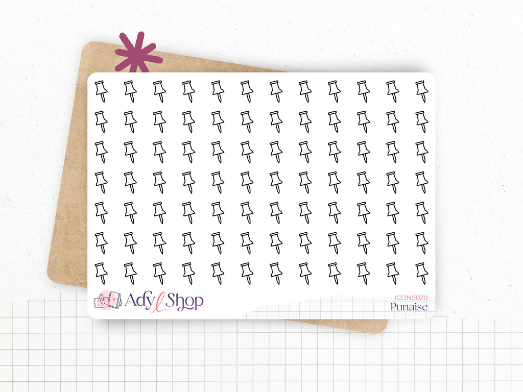 Mini icon stickers - Pin - Planner stickers - Minimal, functional stic ...